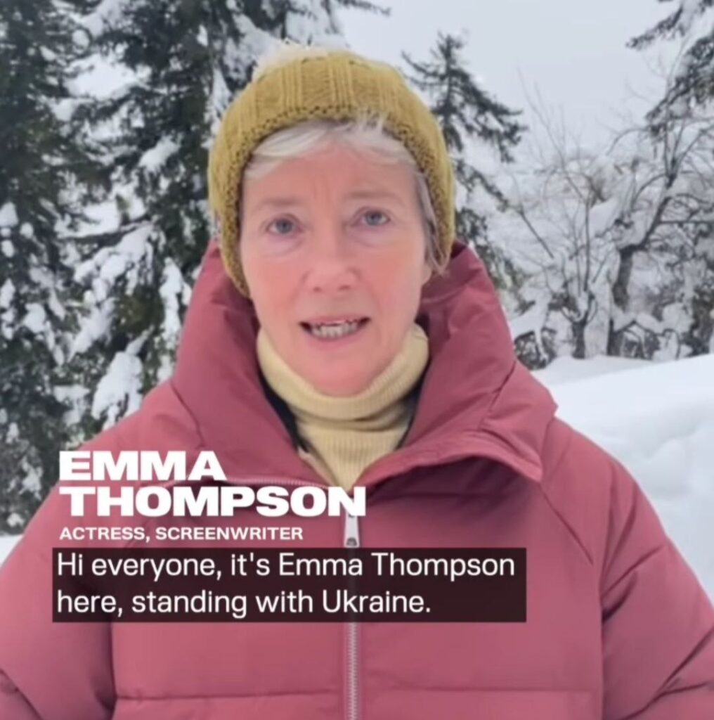 Emma Thompson Supports Ukraine, Reading Lina Kostenko’s Poem for Her ...